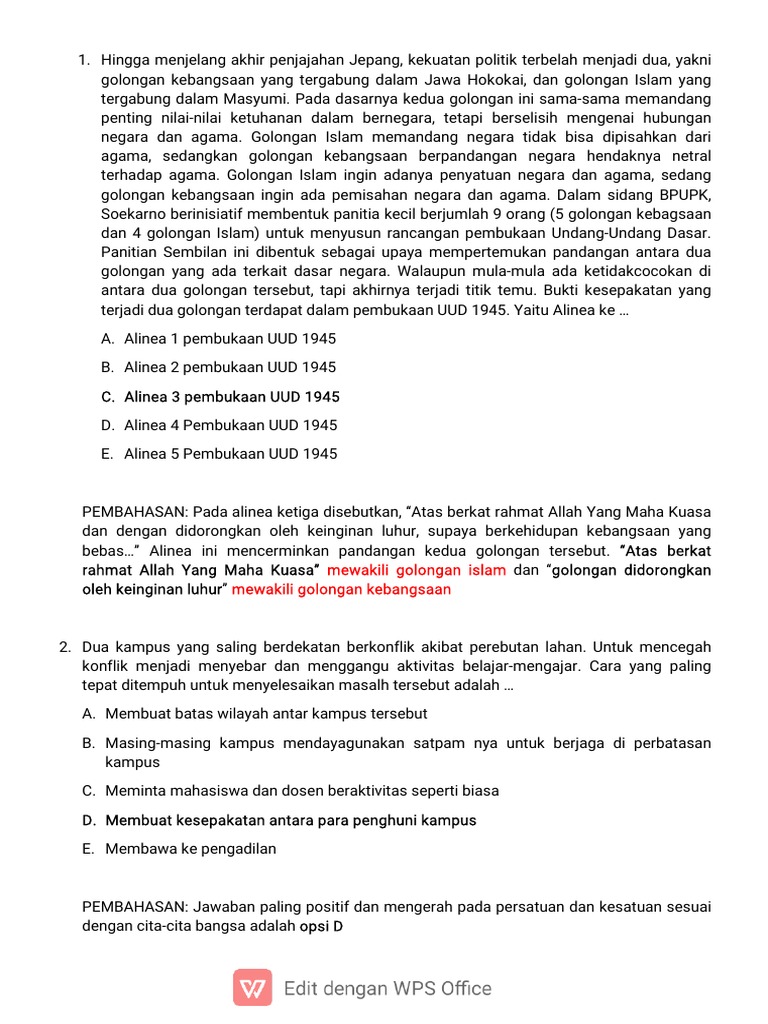 Pembahasan Soal TWK Baru 2 Arief Fadilla Azka | PDF