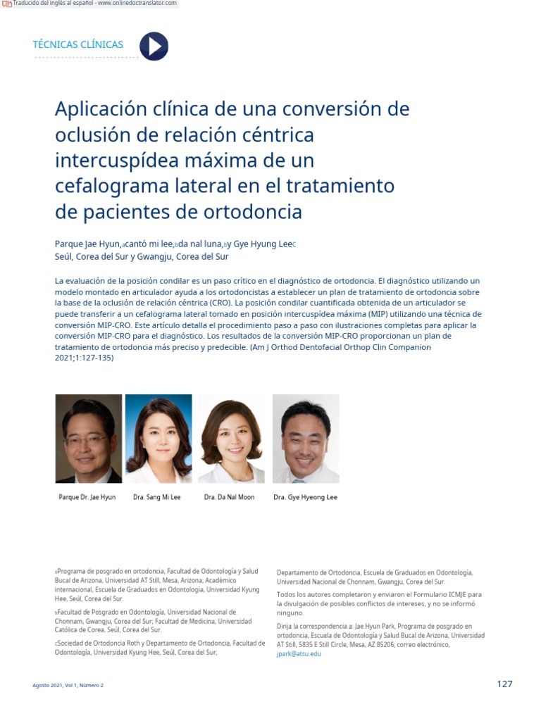 Clinical Application of A Maximum Intercuspal Position Centric Relation ...