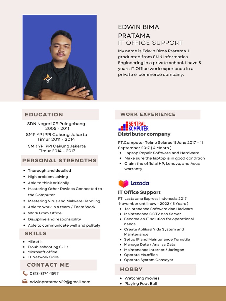 CV - Edwin Bima Pratama | Download Free PDF | Computer Hardware | Computing