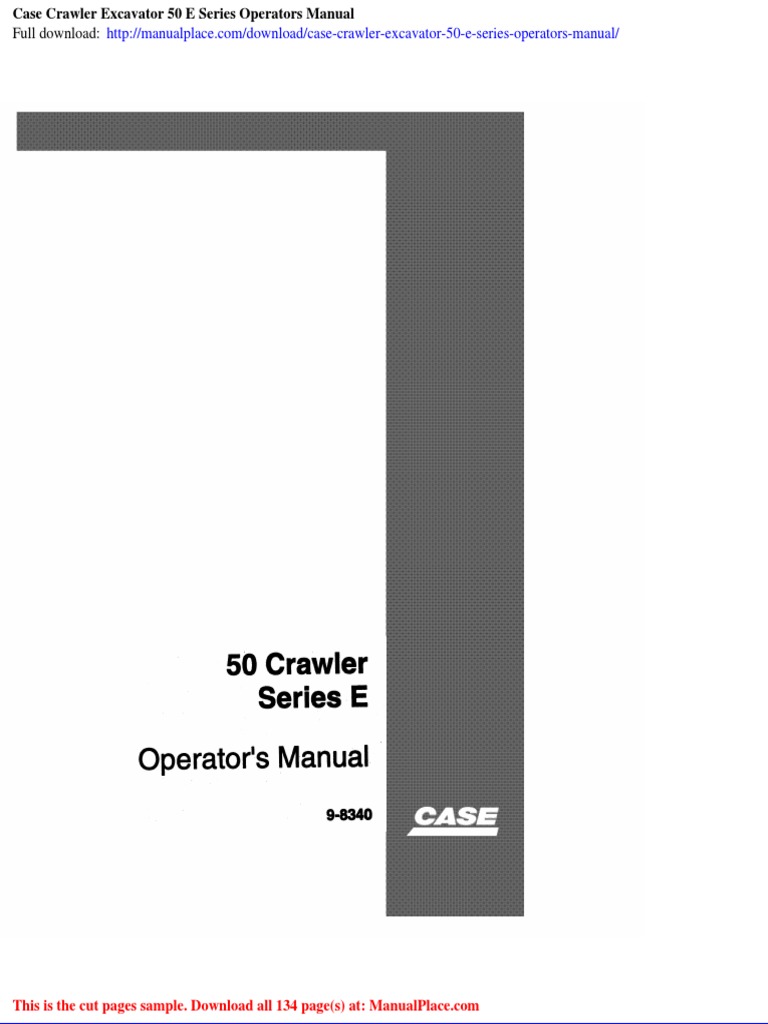 Excavator 50 E Series Manual | PDF