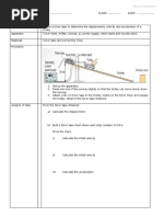Ticker Timer Activity | PDF | Force | Physics