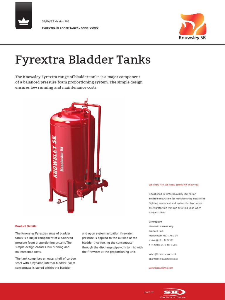 Bladder Tanks Data Sheet | PDF | Applied And Interdisciplinary Physics | Mechanical Engineering