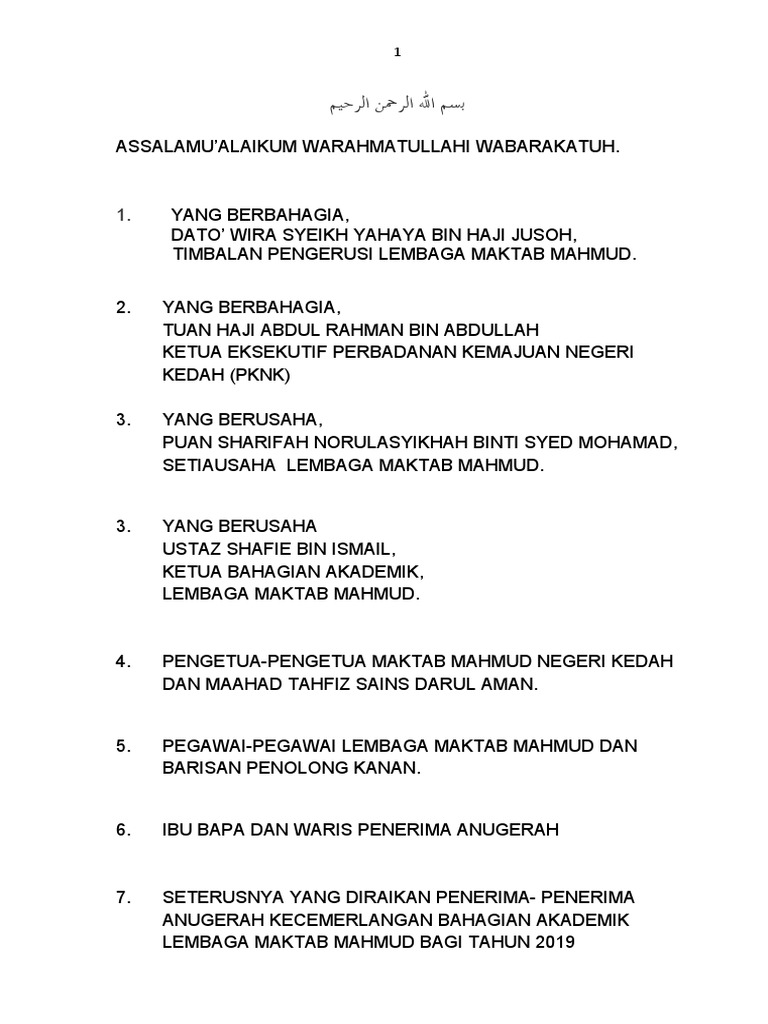 Teks Perasmi | PDF