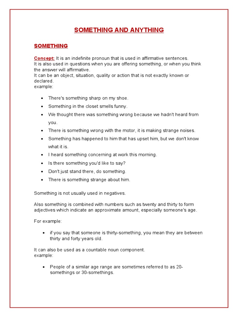 Something and Anything | PDF | Noun | Plural