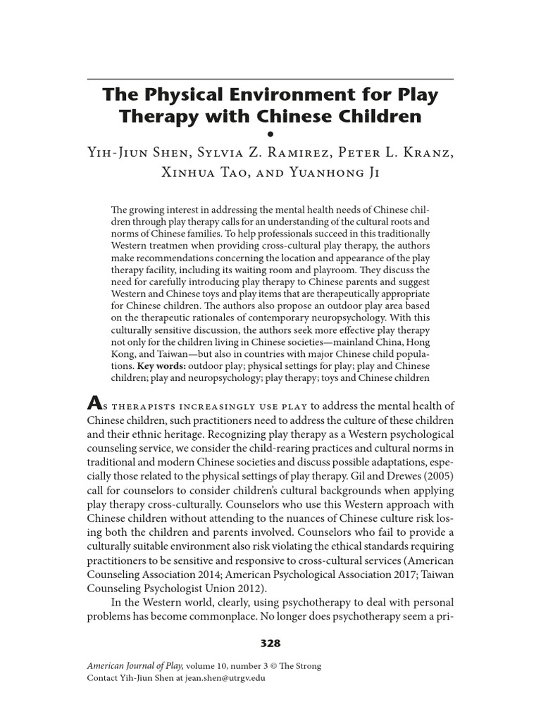 Play Therapy in Chinese Children | PDF | Psychotherapy | Play Therapy