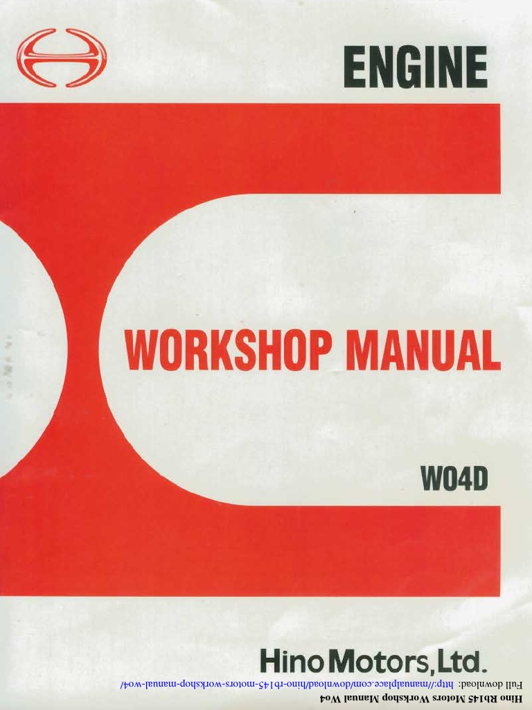 Hino RB145 Workshop Manual Wo4 | PDF