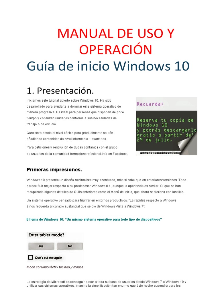 Manual Windows 10 | PDF | Windows 10 | Microsoft Windows