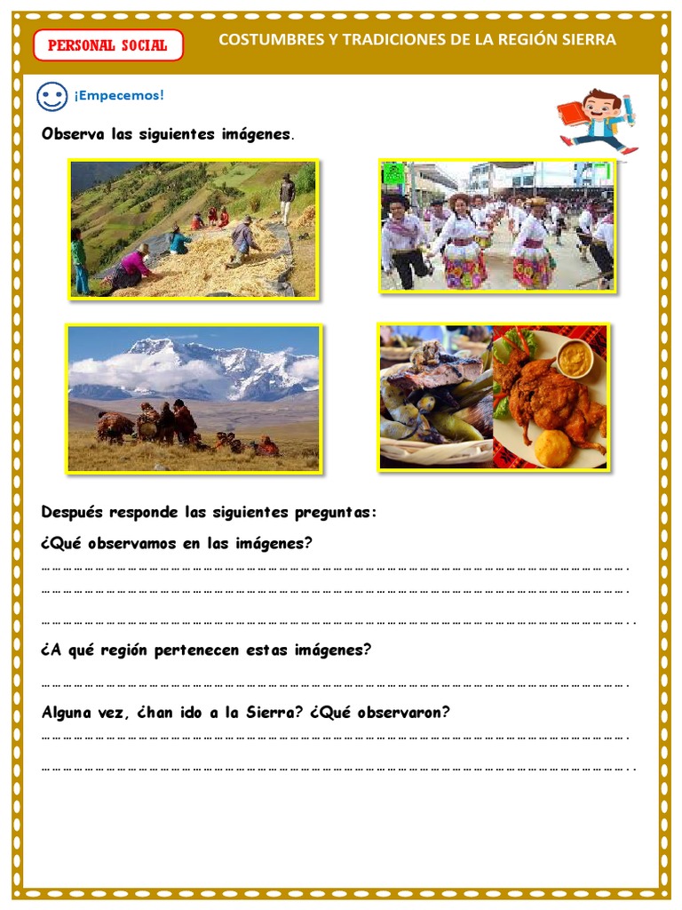 D1 A2 PS. FICHA Costumbres y tradiciones de la región de la Sierra[1 ...