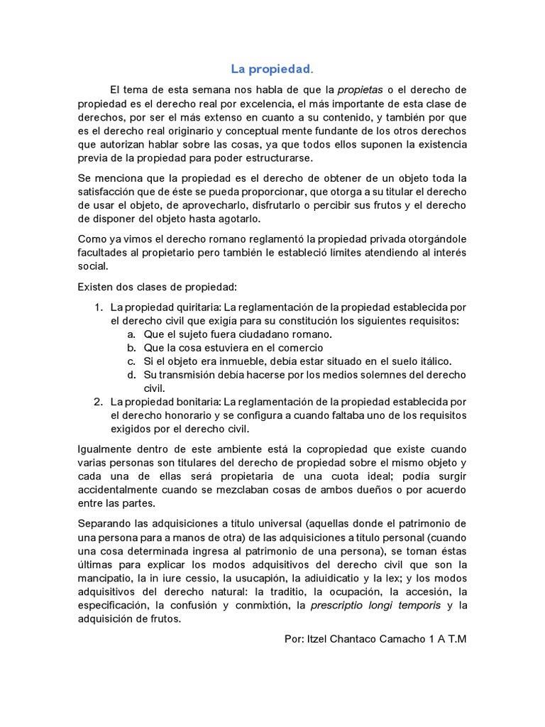 La Propiedad | PDF | Propiedad | Derecho Civil (Common Law)