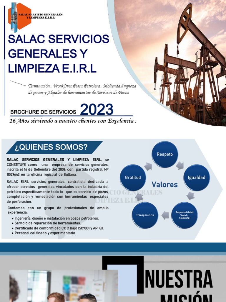 Brochure Oficial Salac Servicios Generales y Limpieza E.I.R.L | PDF ...