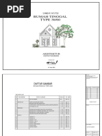 Gambar Kerja Denah Rumah 1 Lantai Type 36 | PDF