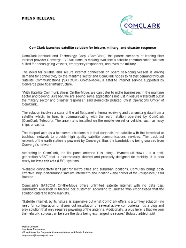 ComClark launches satellite solution for leisure, military, and ...