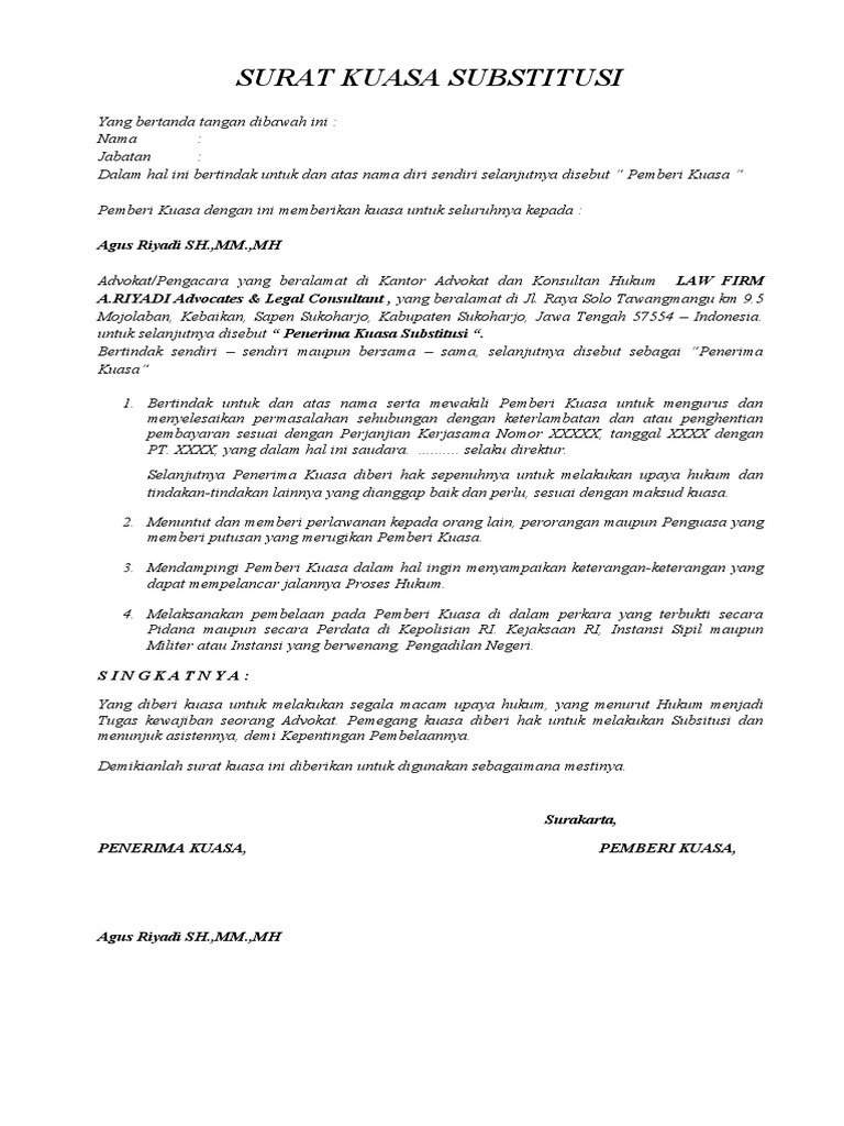 SK Substitusi | PDF | Hukum