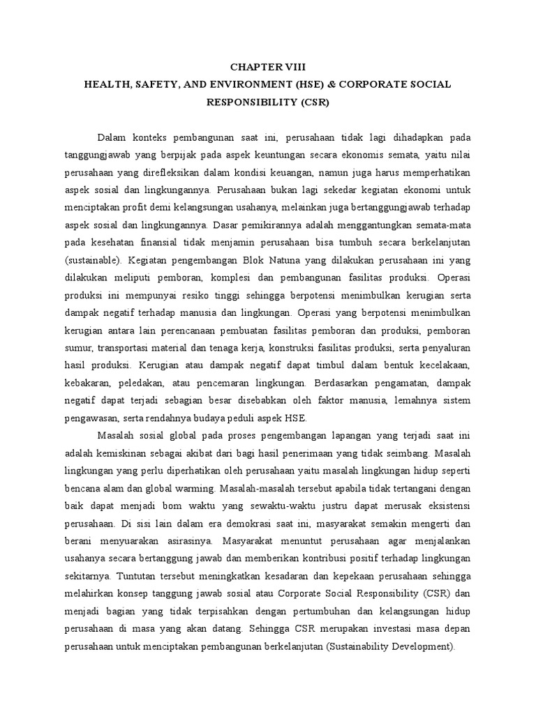 CHAPTER VIII HSE CSR | PDF