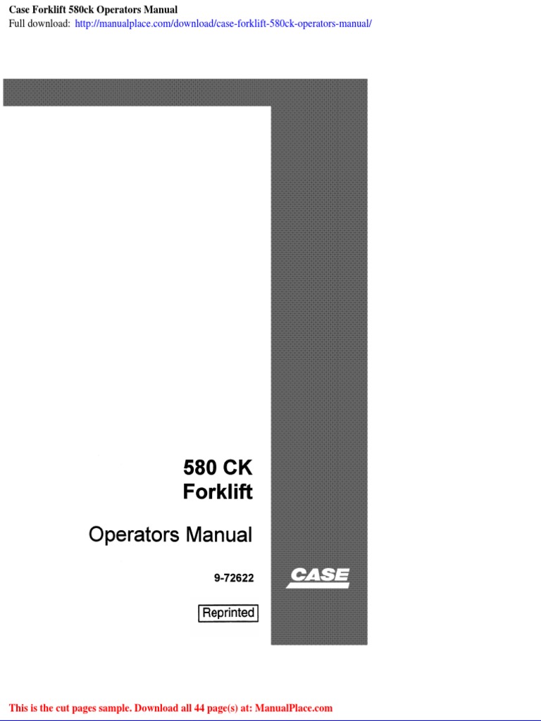 Case 580CK Forklift Operator Manual | PDF | Technology & Engineering
