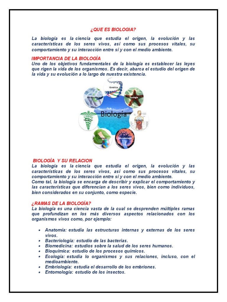 QUE ES BIOLOGIA | PDF | Biología | Organismos