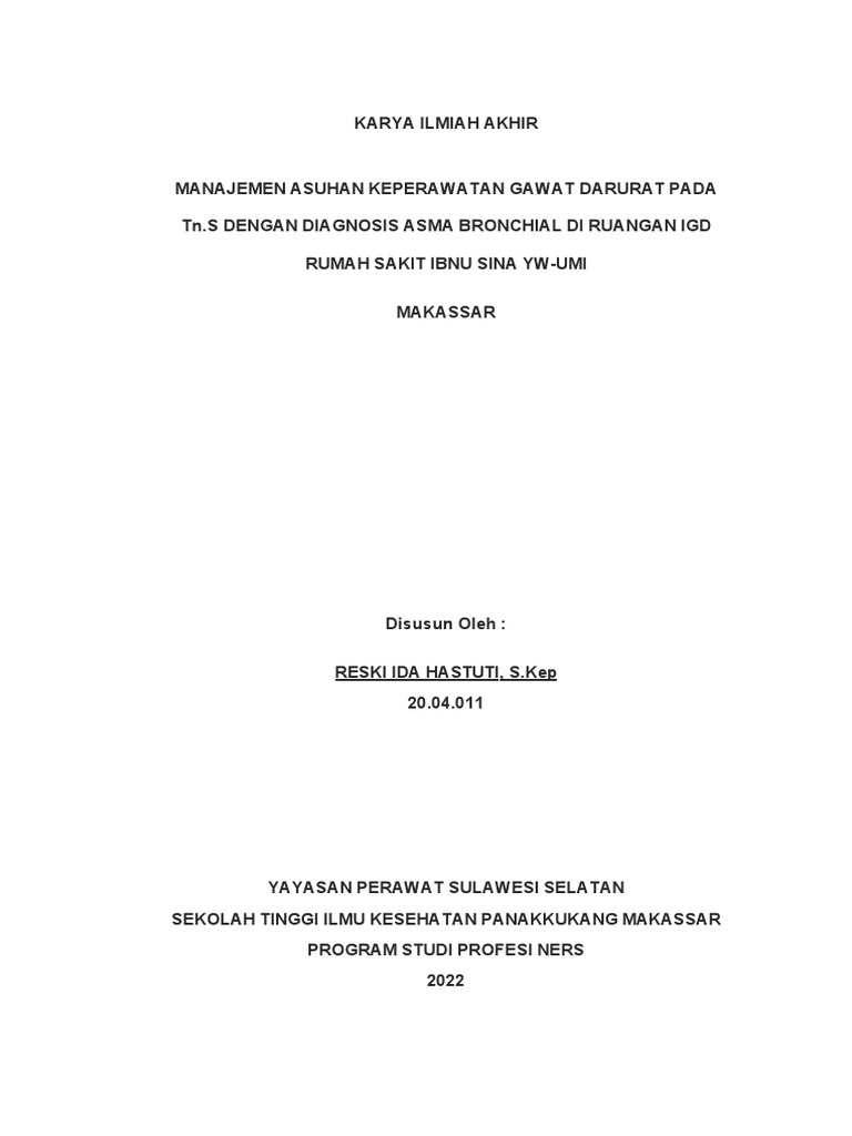 LK Asma Bronkhial | PDF | Karier & Perkembangan | Seni