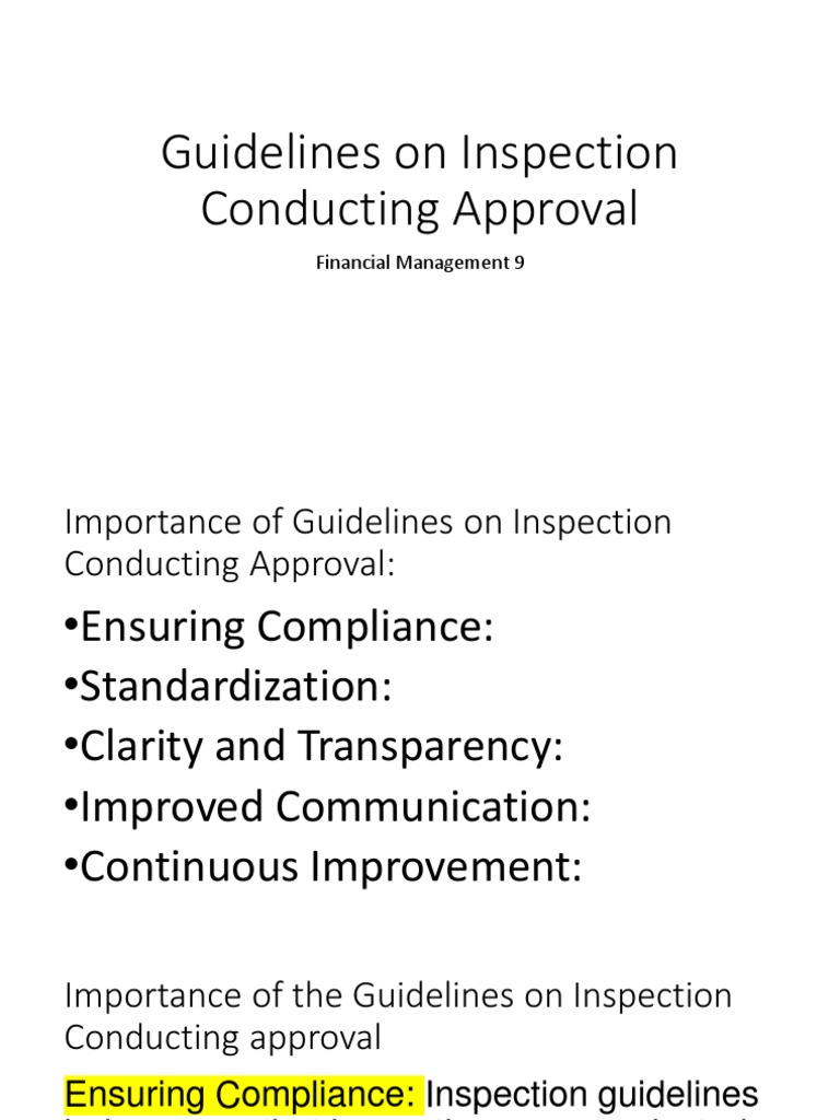 Guidelines On Inspection Conducting Approval | PDF | Regulatory ...