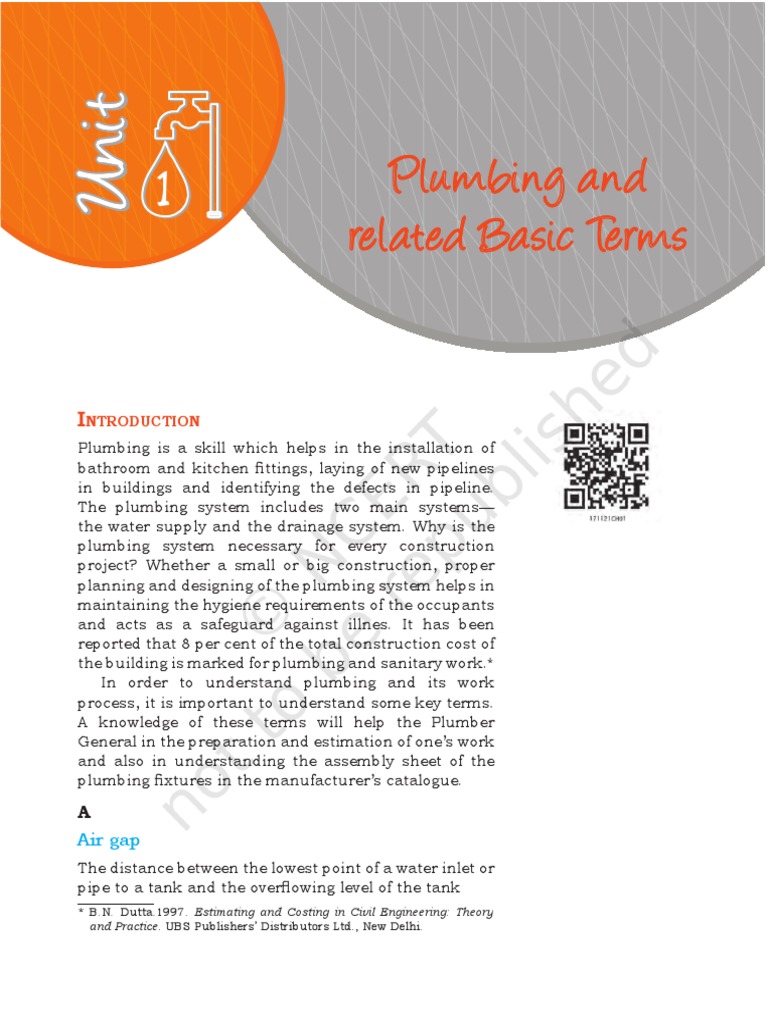 Essential Plumbing Vocabulary Guide | PDF | Plumbing | Tap (Valve)