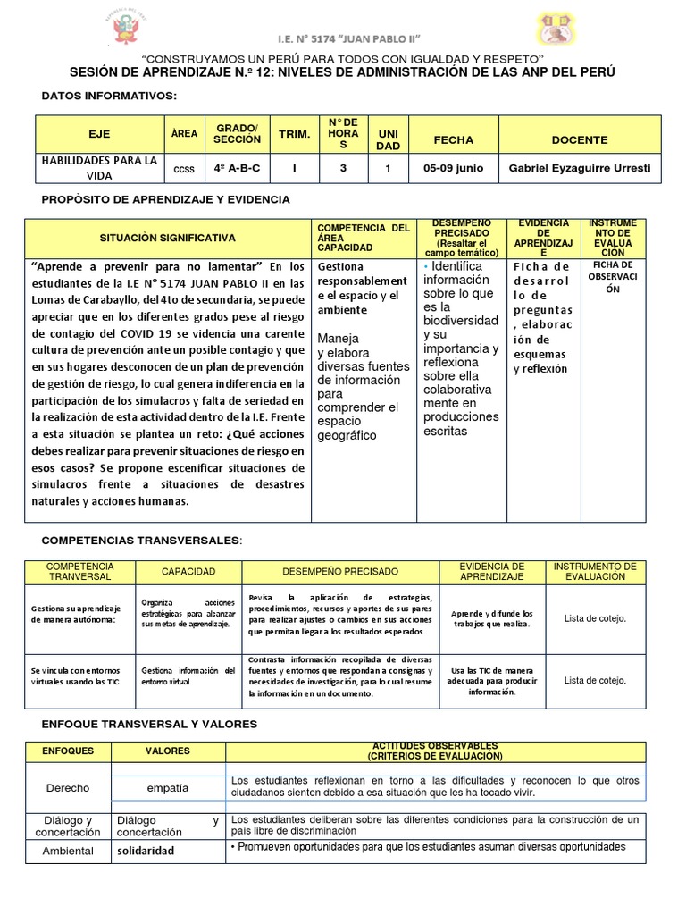 Sesion 12-4sec. JP Ii CCSS | PDF