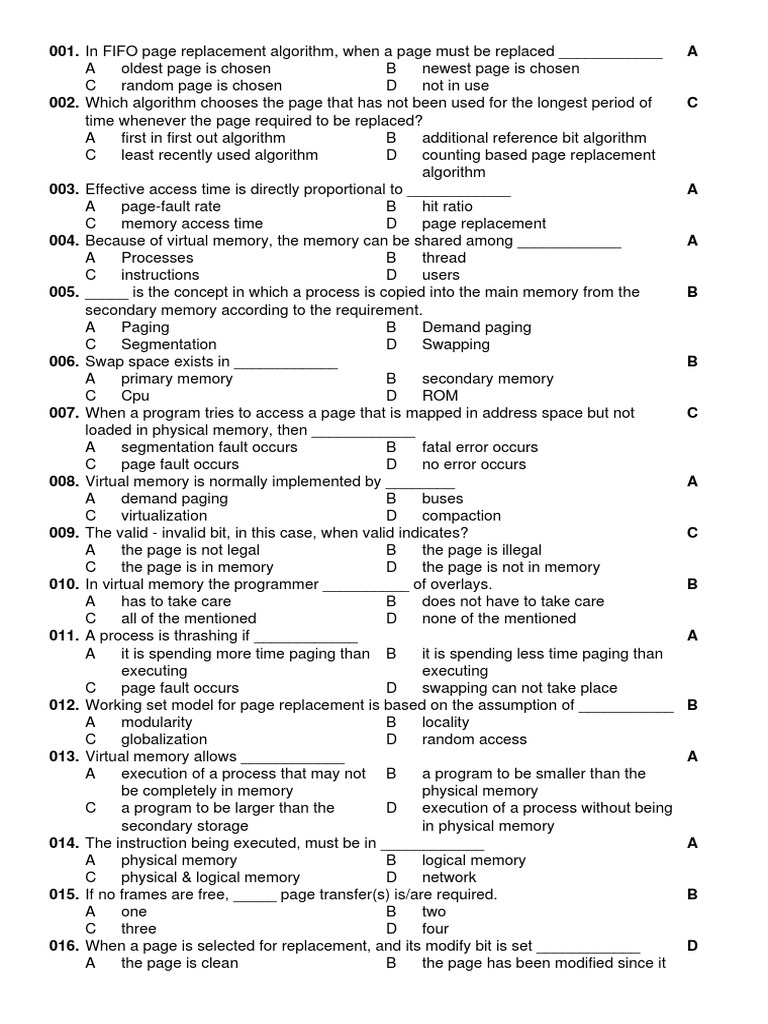 Operating Systems (2-1, Mid-2) - R2021052 | Download Free PDF | File ...