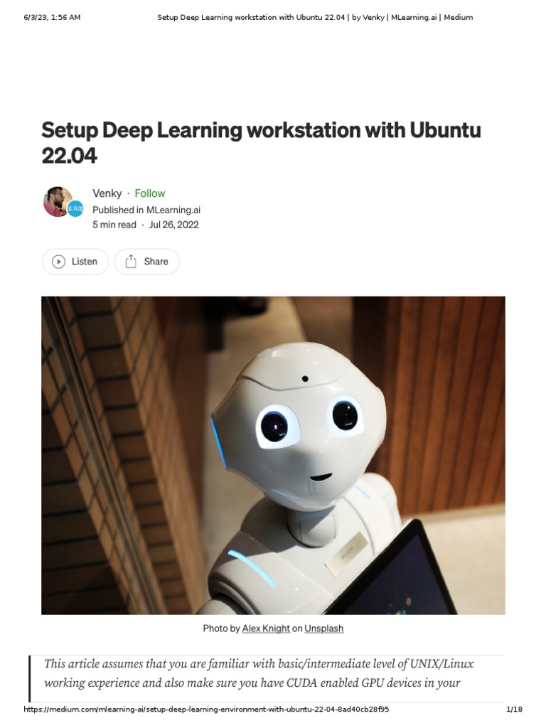 Setup Deep Learning Workstation With Ubuntu 22.04 - by Venky - MLearning - Ai - Medium | PDF ...
