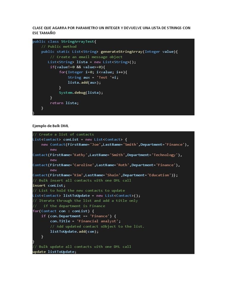 Ejercicios de Apex | PDF | Information Technology | Data Management Software