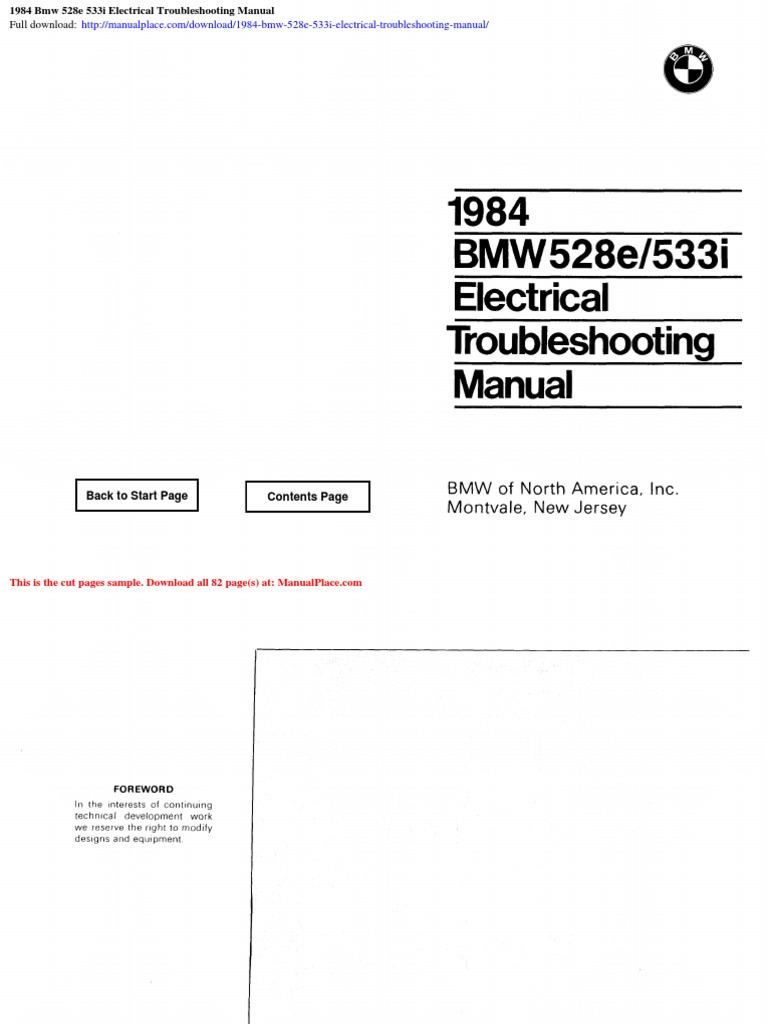 BMW 528e/533i Electrical Guide | PDF