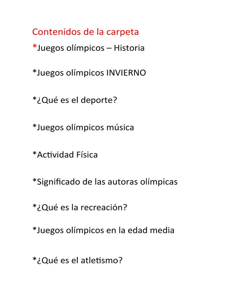 Historia y Evolución Olímpica | PDF | Deportes | Juegos olímpicos de ...