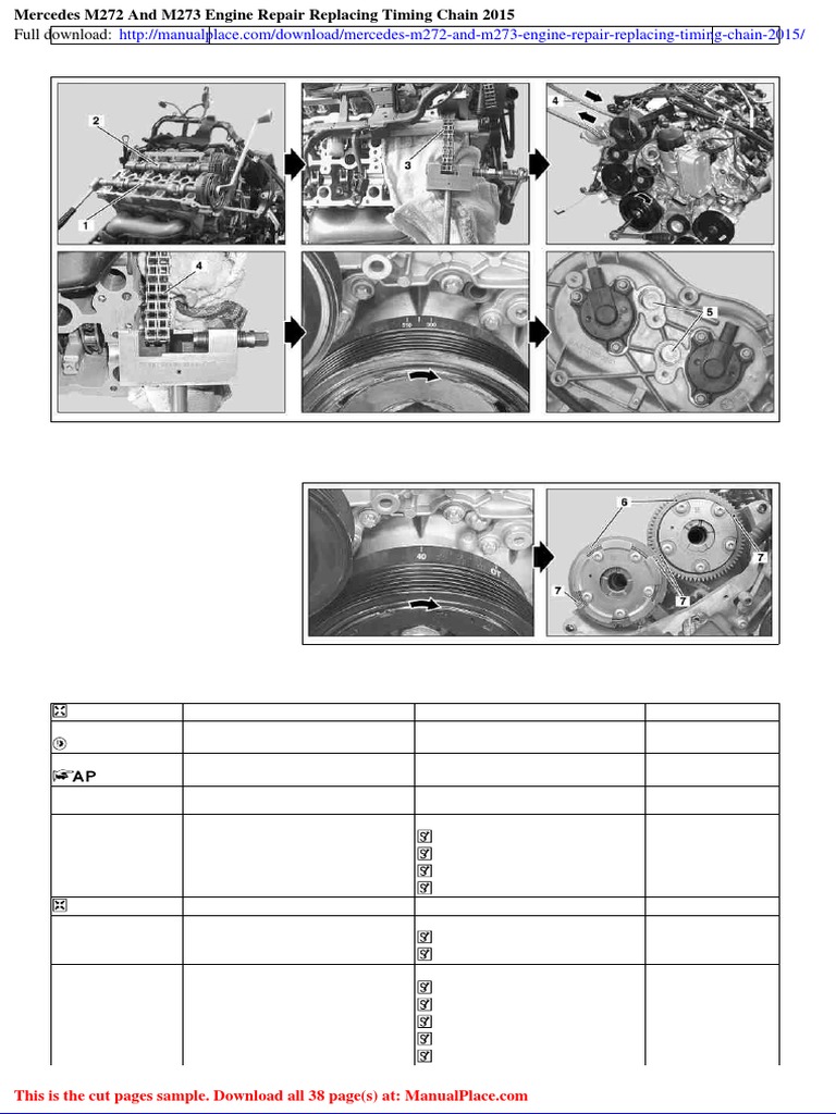 Mercedes m272 and m273 Engine Repair Replacing Timing Chain 2015 | PDF | Internal Combustion ...