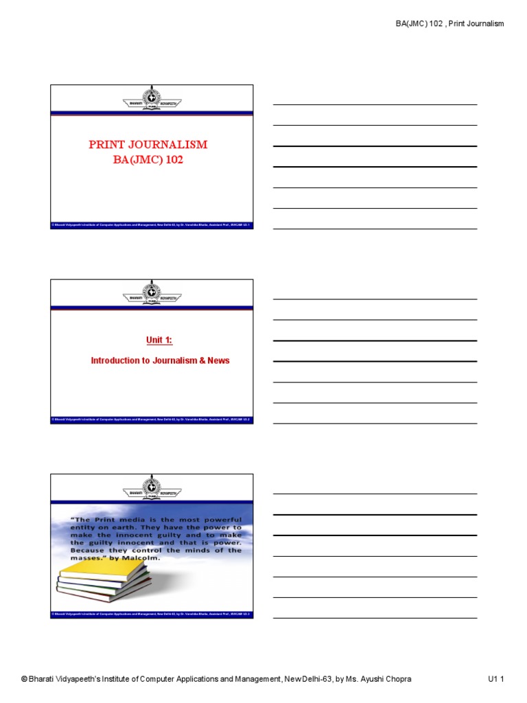 PJ Unit 1 Handouts | PDF | Journalism | Social Media