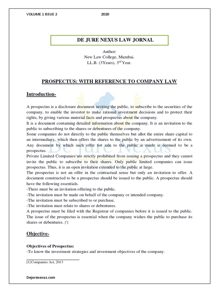 Prospectus by Pranay Patil 1 | PDF