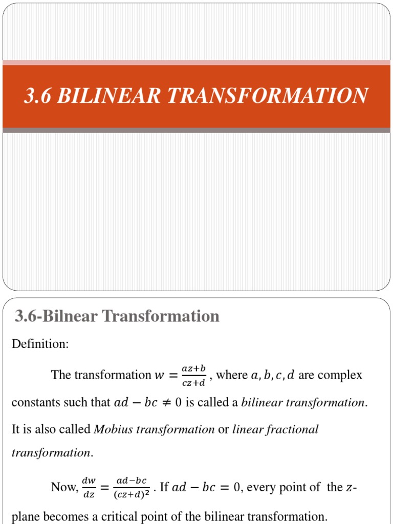 3.6-Bilinear Transformation 025506 | PDF | Mathematical Concepts ...
