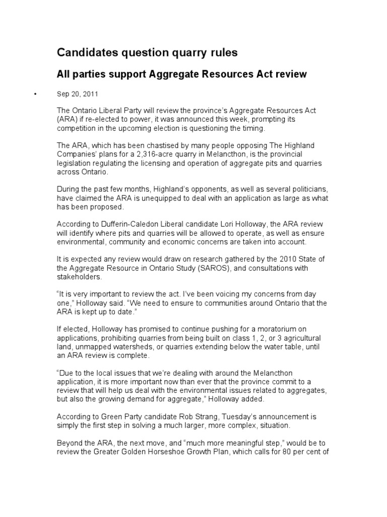 Candidates Question Quarry Rules | PDF | Government | Elections