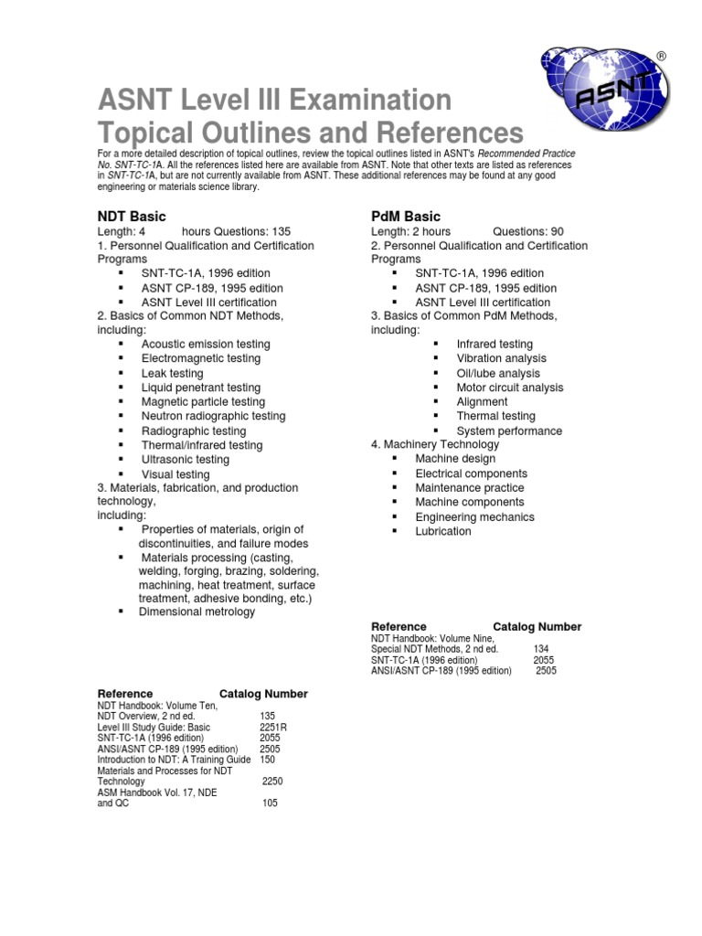 ASNT Nivel III Examination | PDF | Nondestructive Testing | Radiography