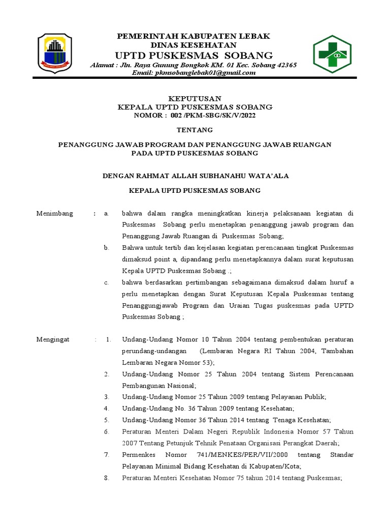 SK Pemegang Program | PDF