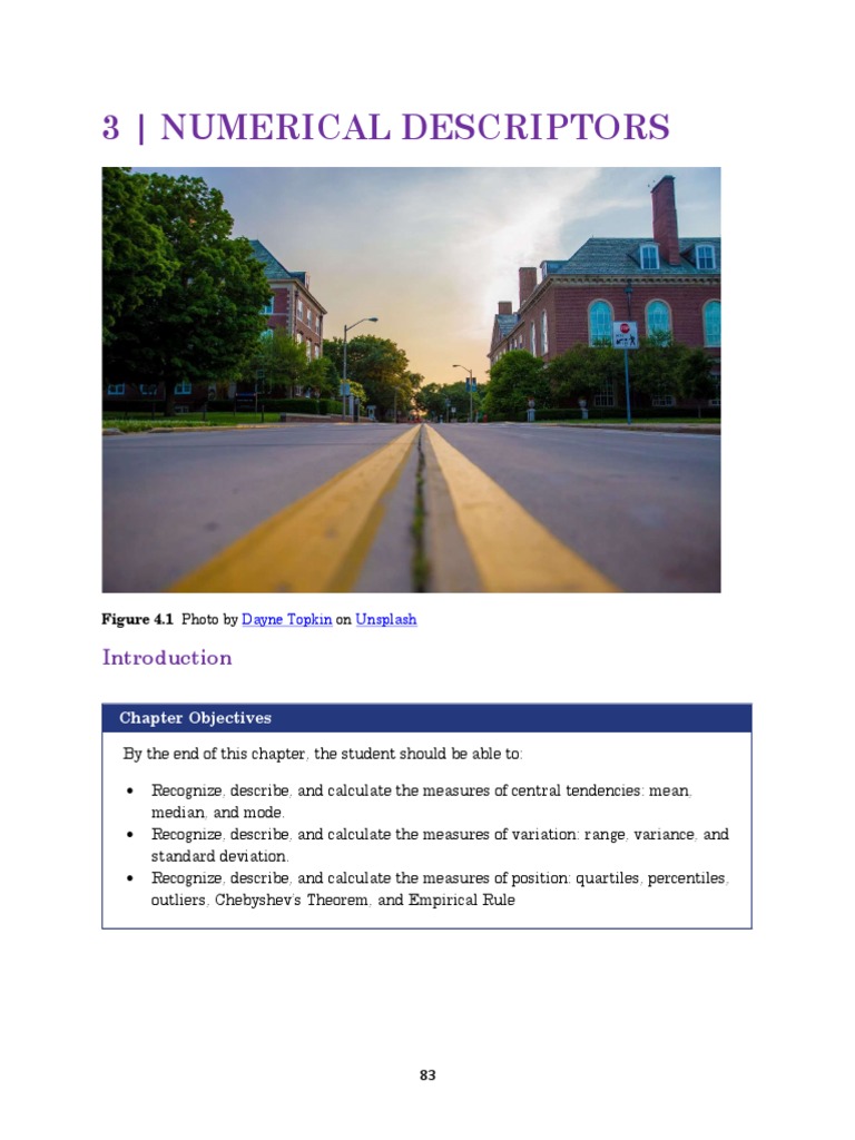 Chapter 03 NUMERICAL DESCRIPTORS | PDF