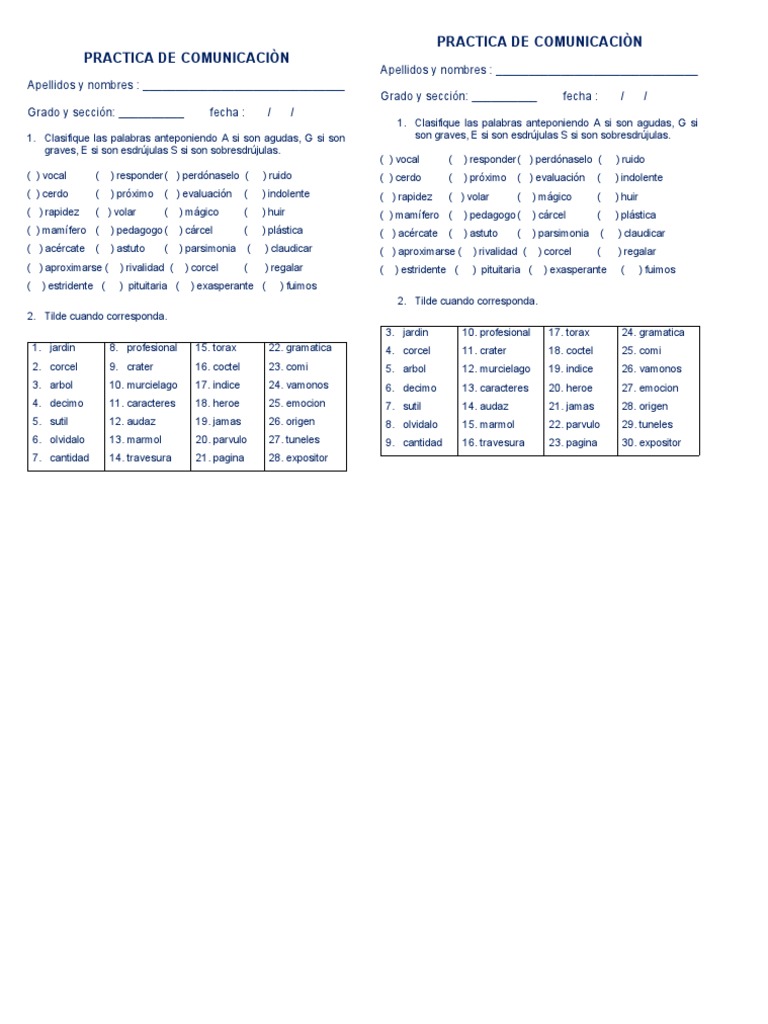 Práctica de Clasificación de Palabras | PDF