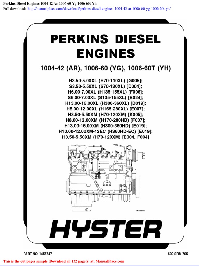 Perkins Diesel Engines 1004 42 Ar 1006 60 Yg 1006 60t Yh | PDF