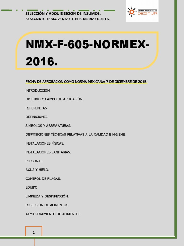 NMX F 605 Normex 2016 | PDF