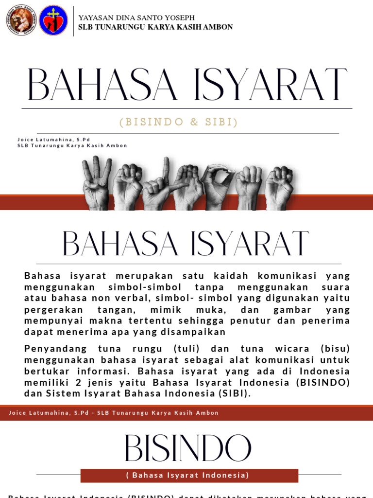 BAHASA ISYARAT BISINDO DAN SIBI - JOICE LATUMAHINA, S.PD | PDF
