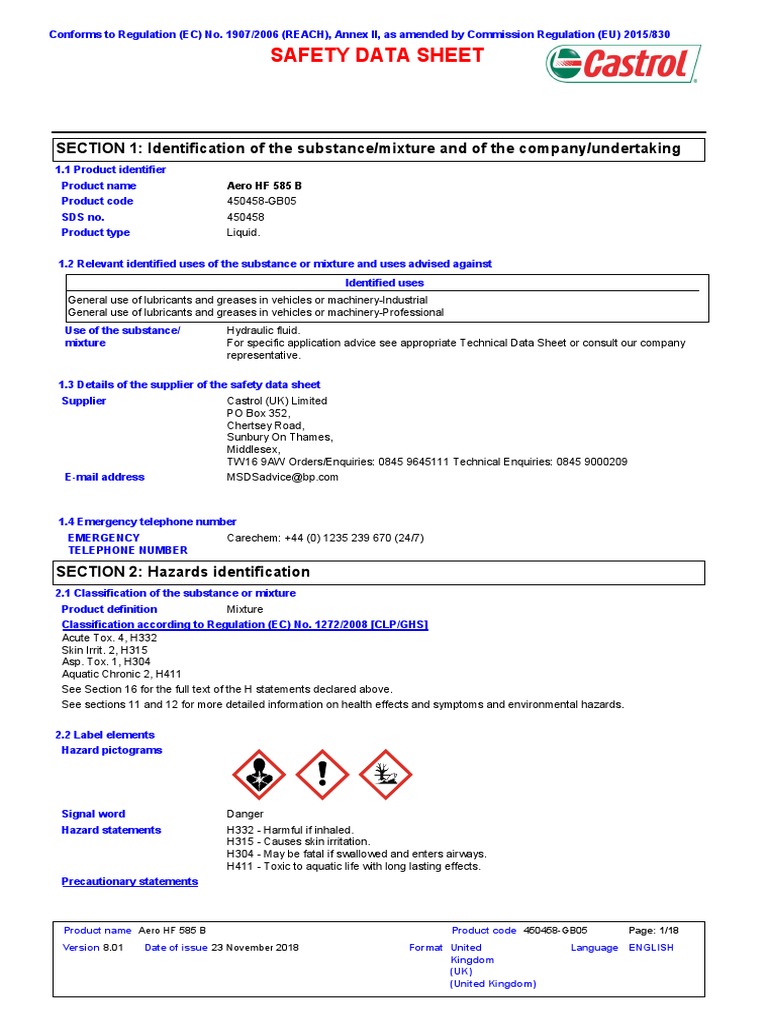 Aero HF 585 B 450458 | PDF | Personal Protective Equipment | Dangerous ...