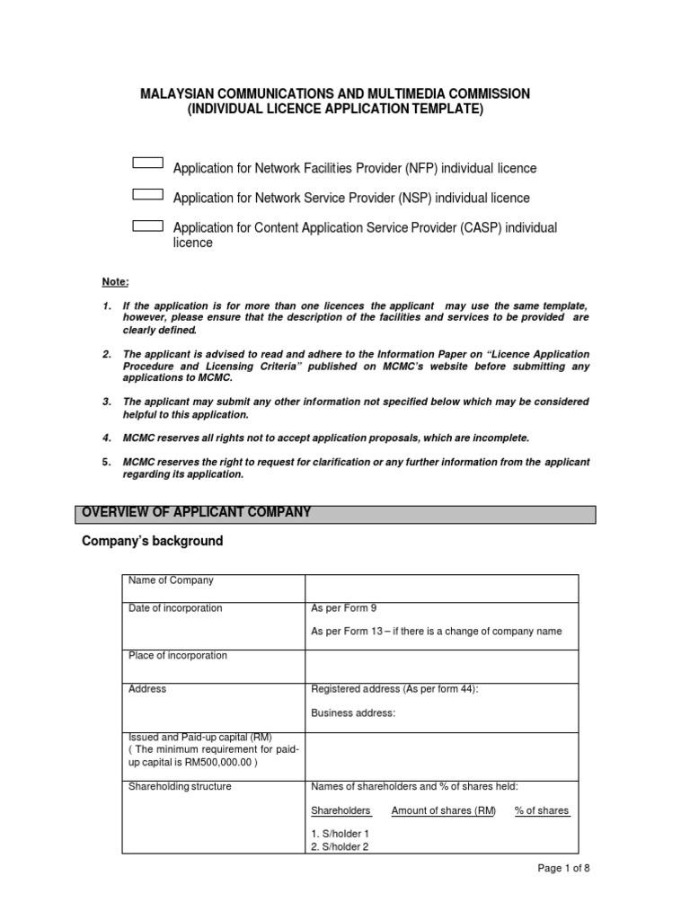 Ind_ Licence ApplicationTemplate | PDF | Banks | Computer Network