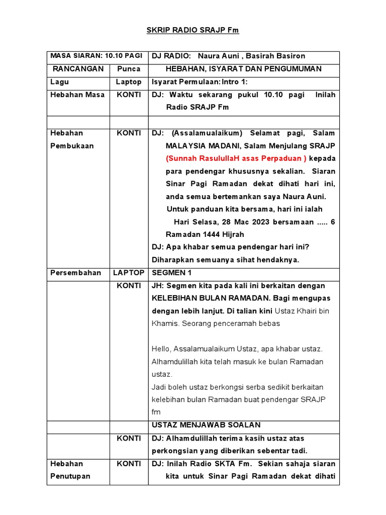 Skrip Radio FM | PDF