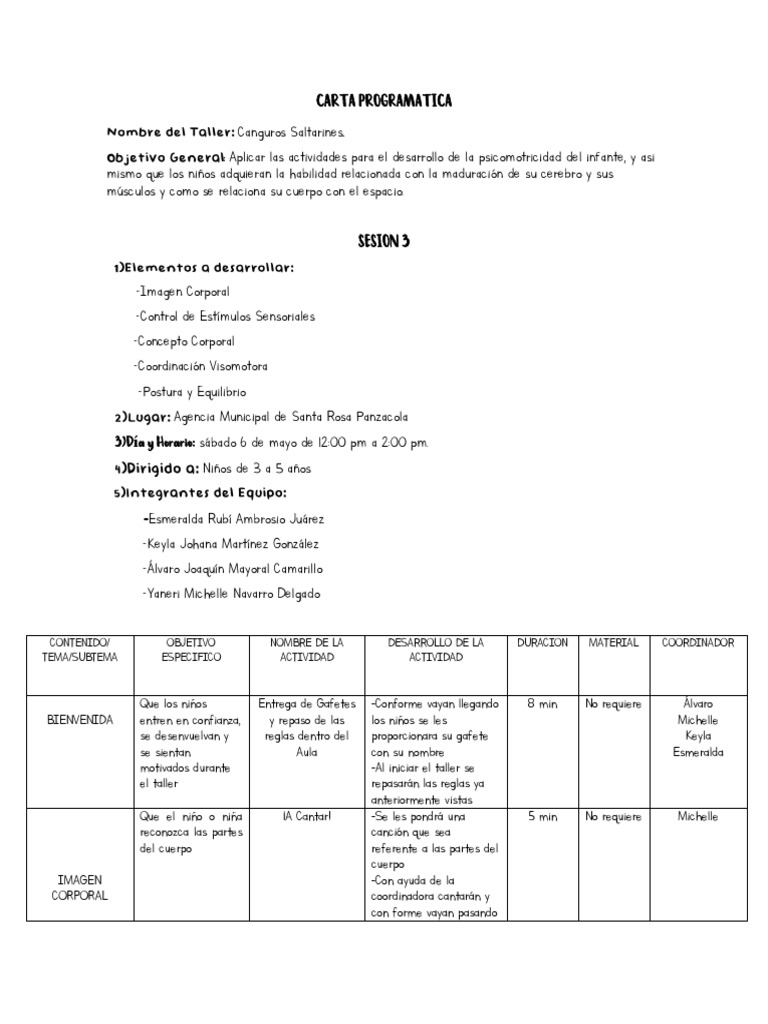 CARTA PROGRAMATICA 3 | PDF
