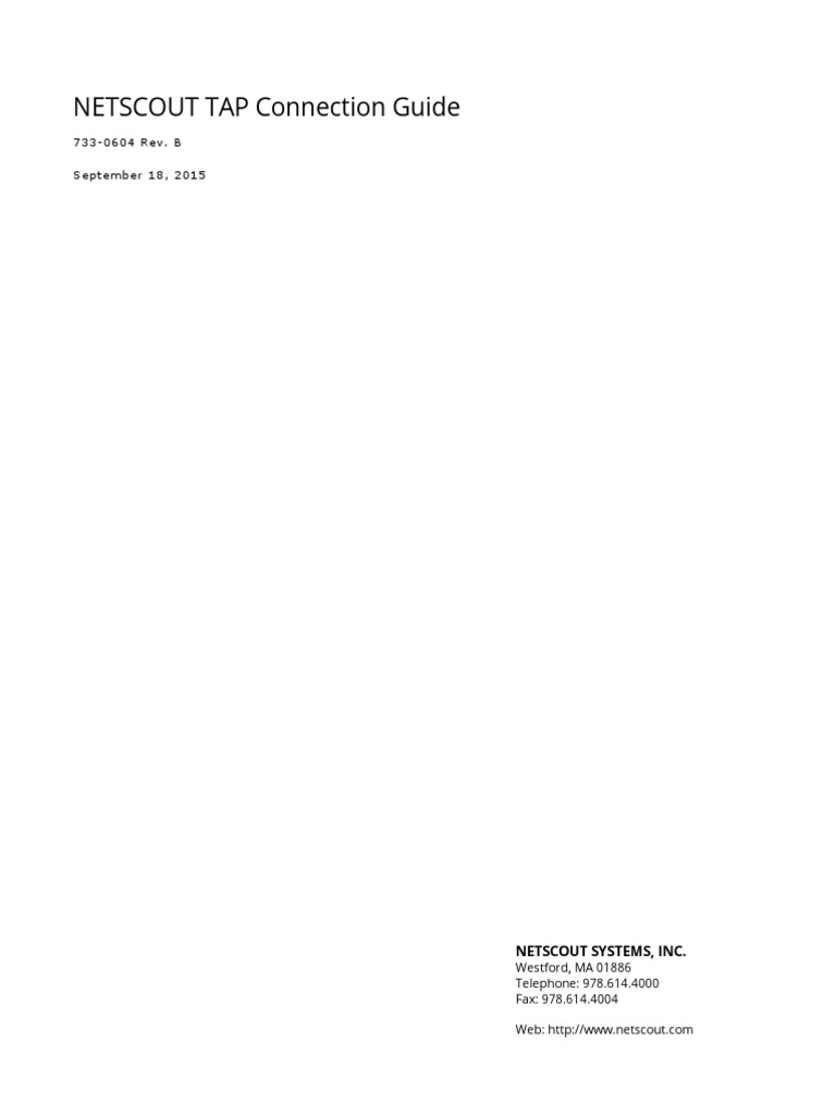 Netscout Tap Connect Guide 733-0604 PDF | PDF | Electrical Connector ...