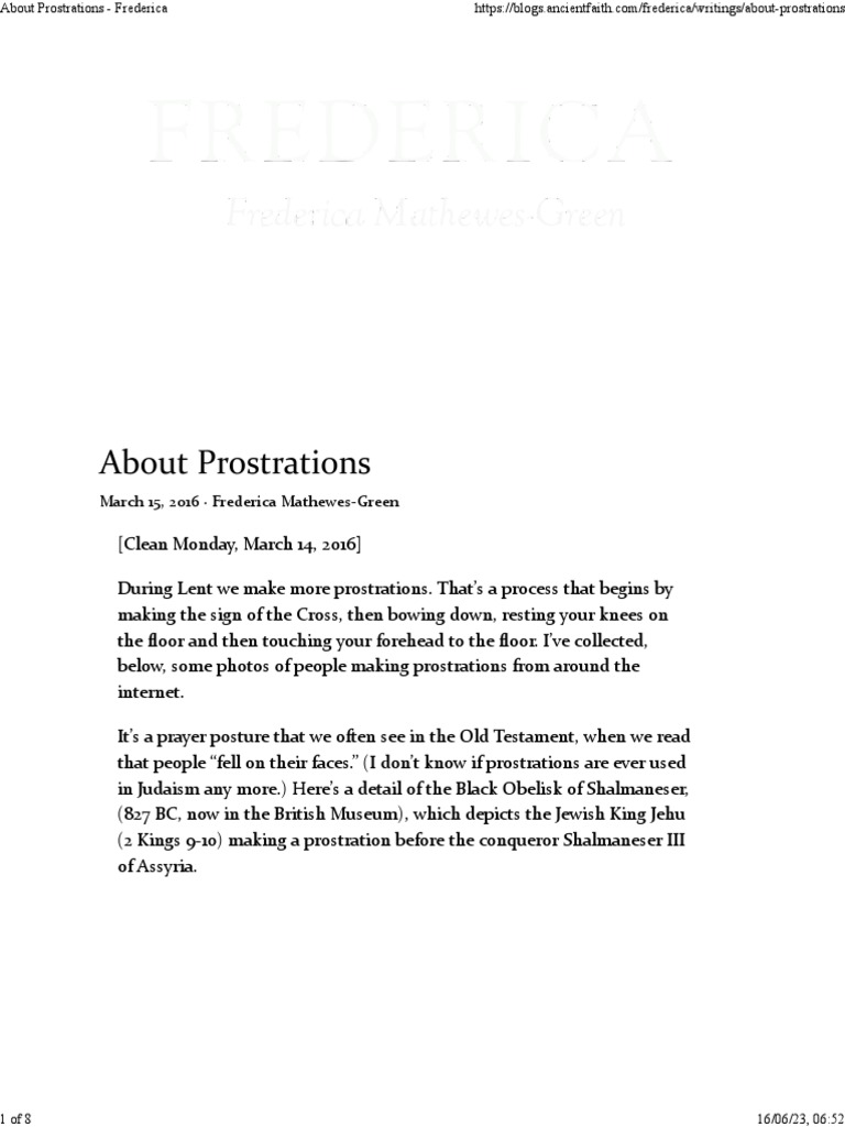 About Prostrations - Frederica | Download Free PDF | Prayer | Abrahamic ...