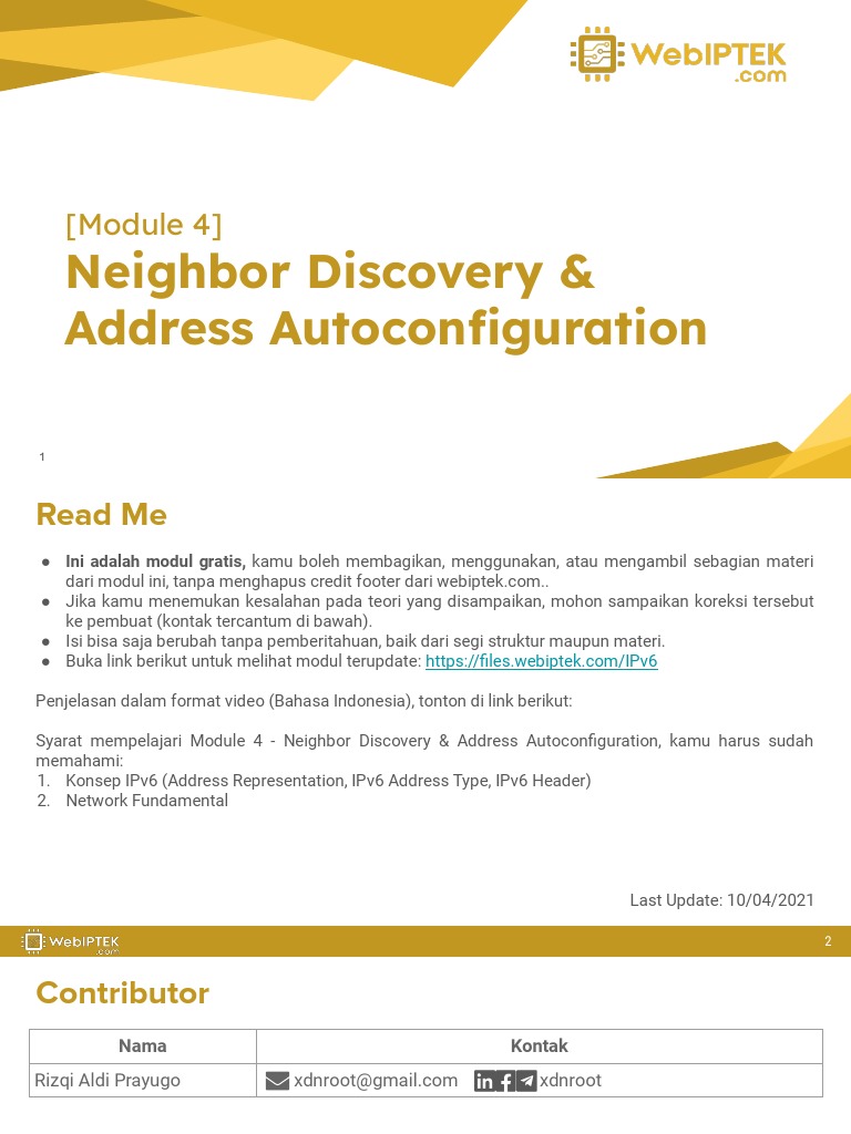 Module 4 Neighbor Discovery & Address Autoconfiguration | PDF