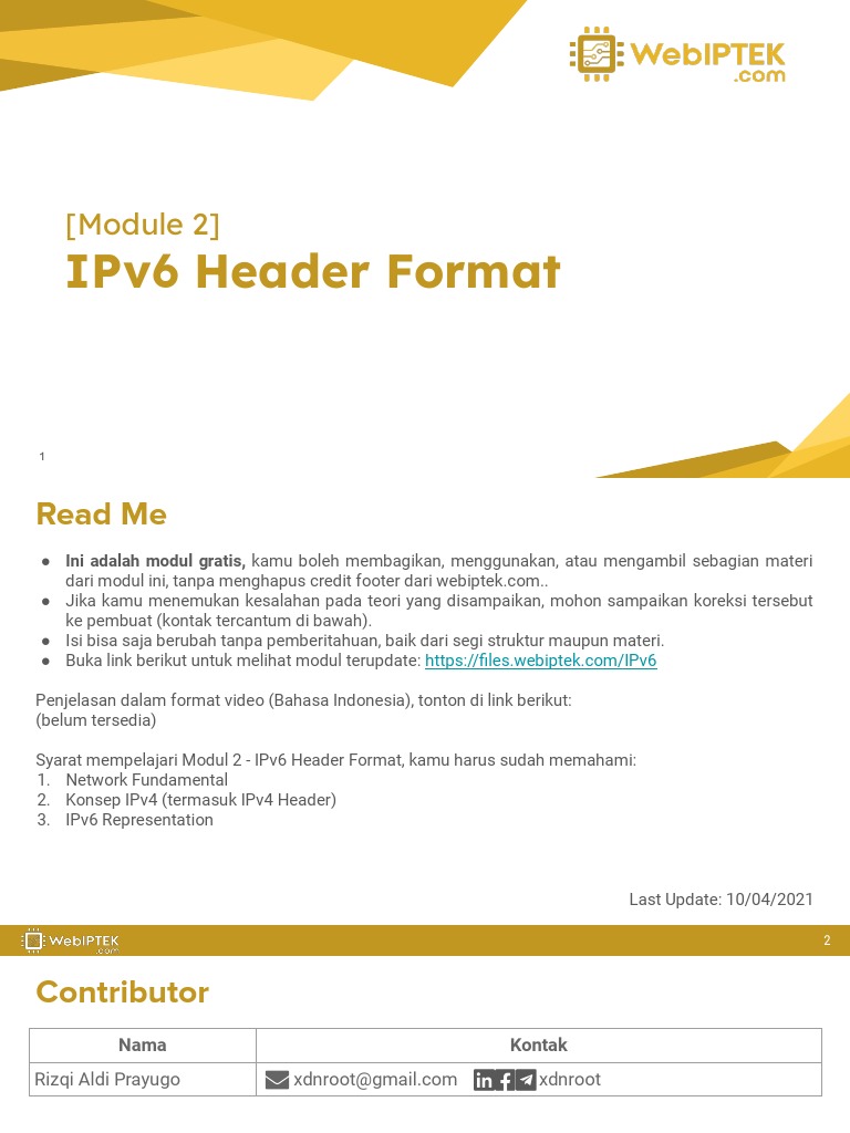 Module 2 IPv6 Header Format | PDF