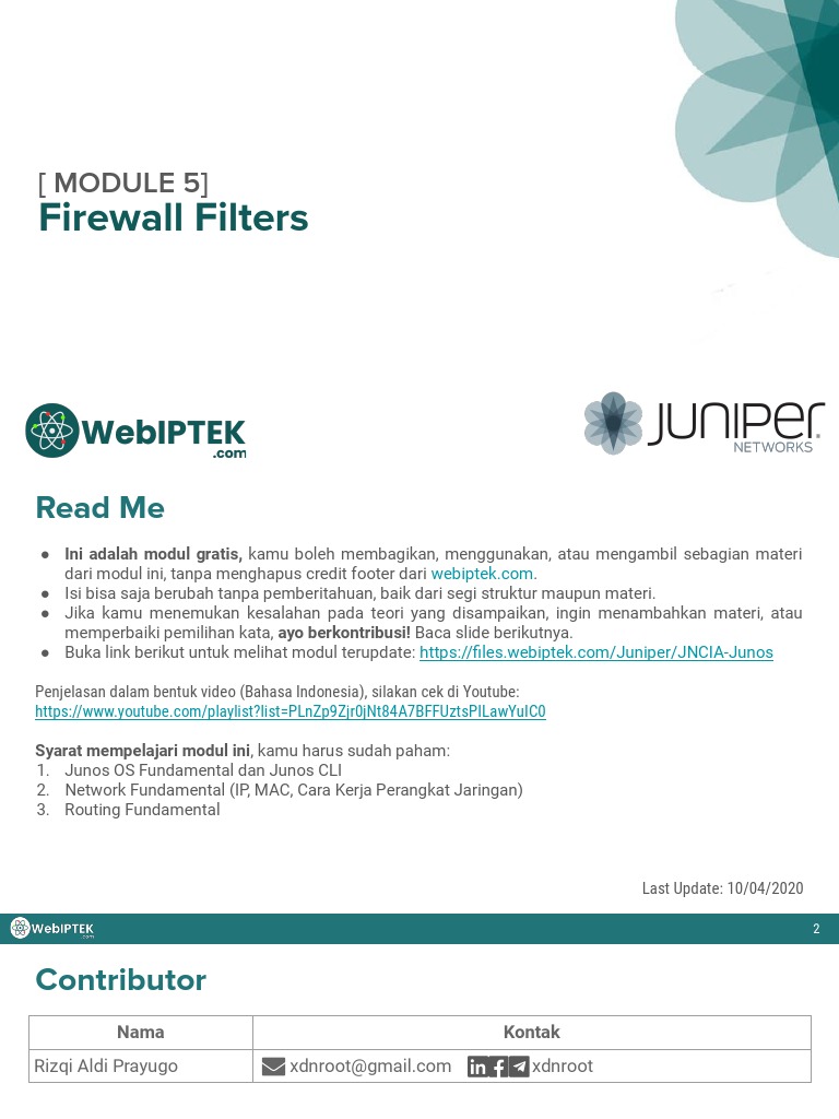 Module 5 Firewall Filters | PDF